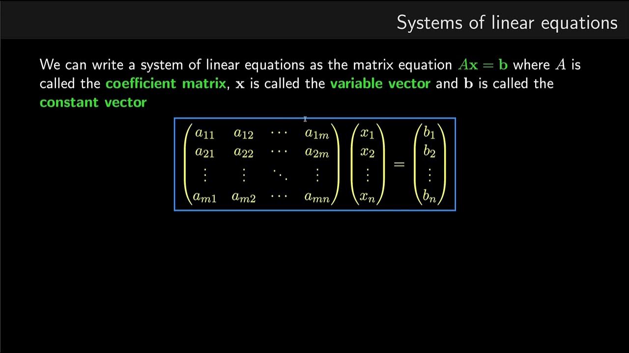 Solving systems of linear equations using inverse matrix - YouTube