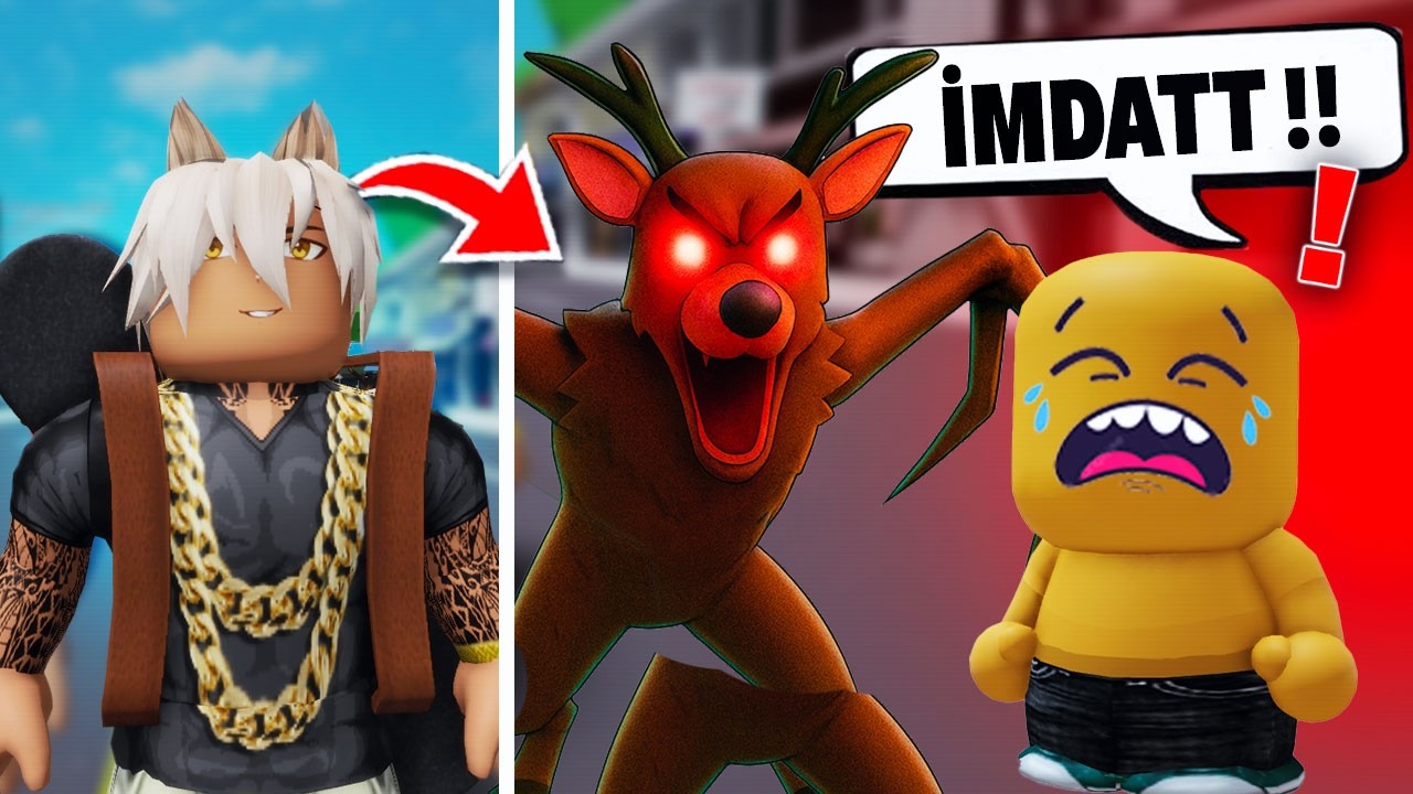 KORKUNÇ GEYİĞE DÖNÜŞÜP ÇOCUKLARI KORKUTTUM 😰 ROBLOX Brookhaven🏡RP - YouTube