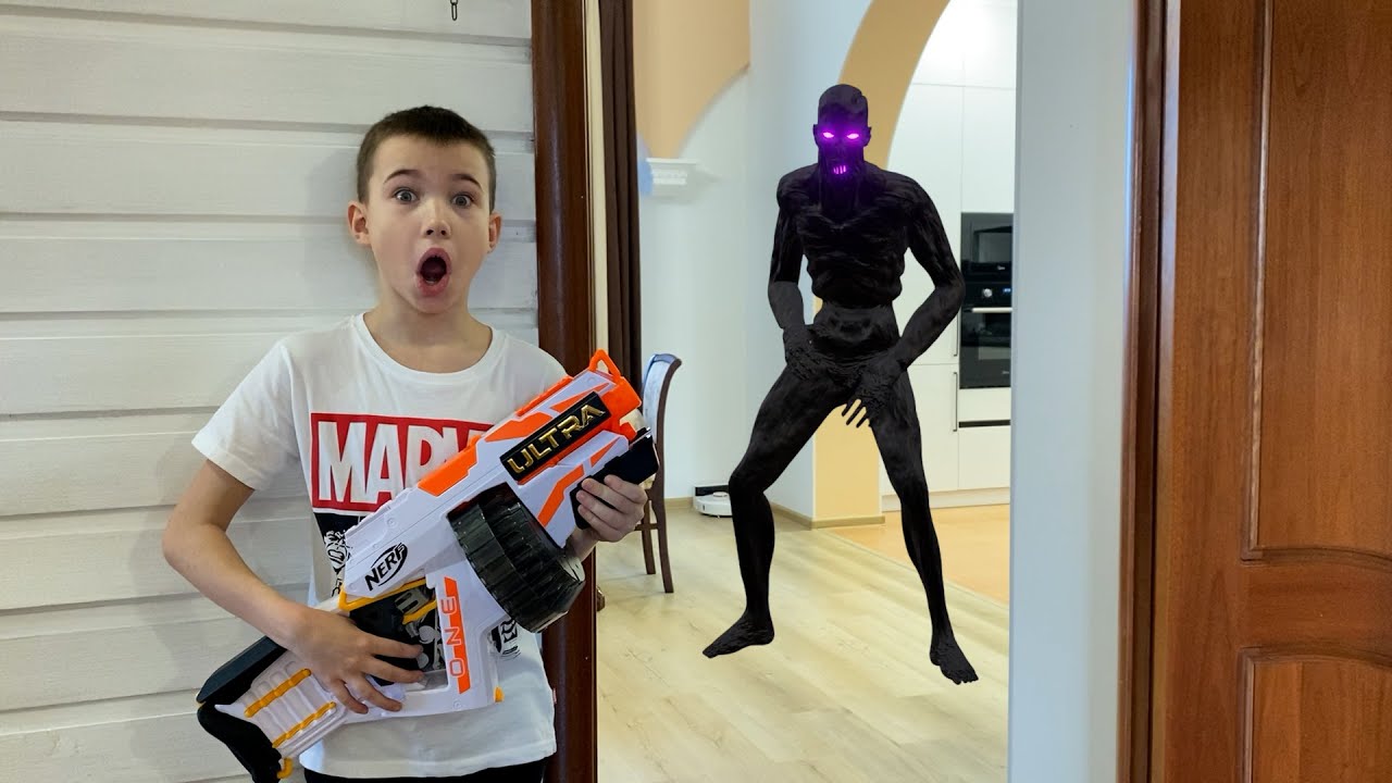 Nerf GUN GAME SCP 096 VS Ultra One Скромник против Богдана с нерф ...
