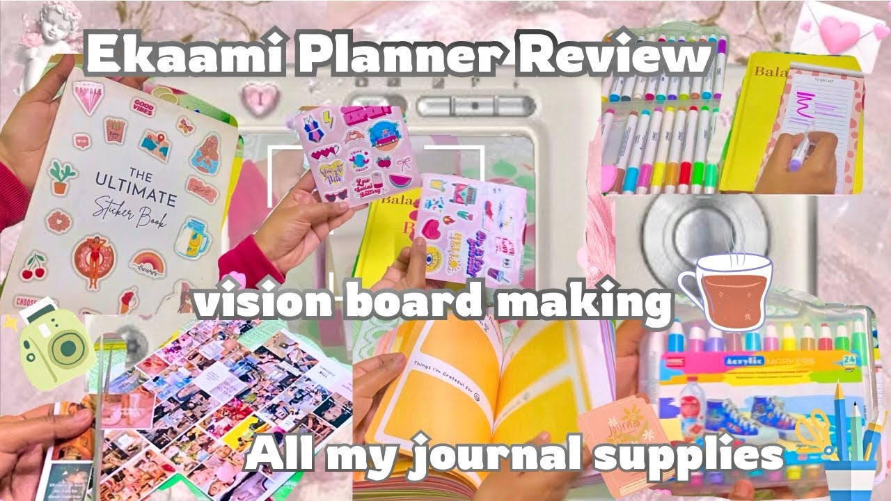 Ekaami 2025 planner review & vision board making |journal supplies haul ...