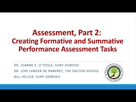 Assessment Part 2: Creating Formative and Summative Performance ...