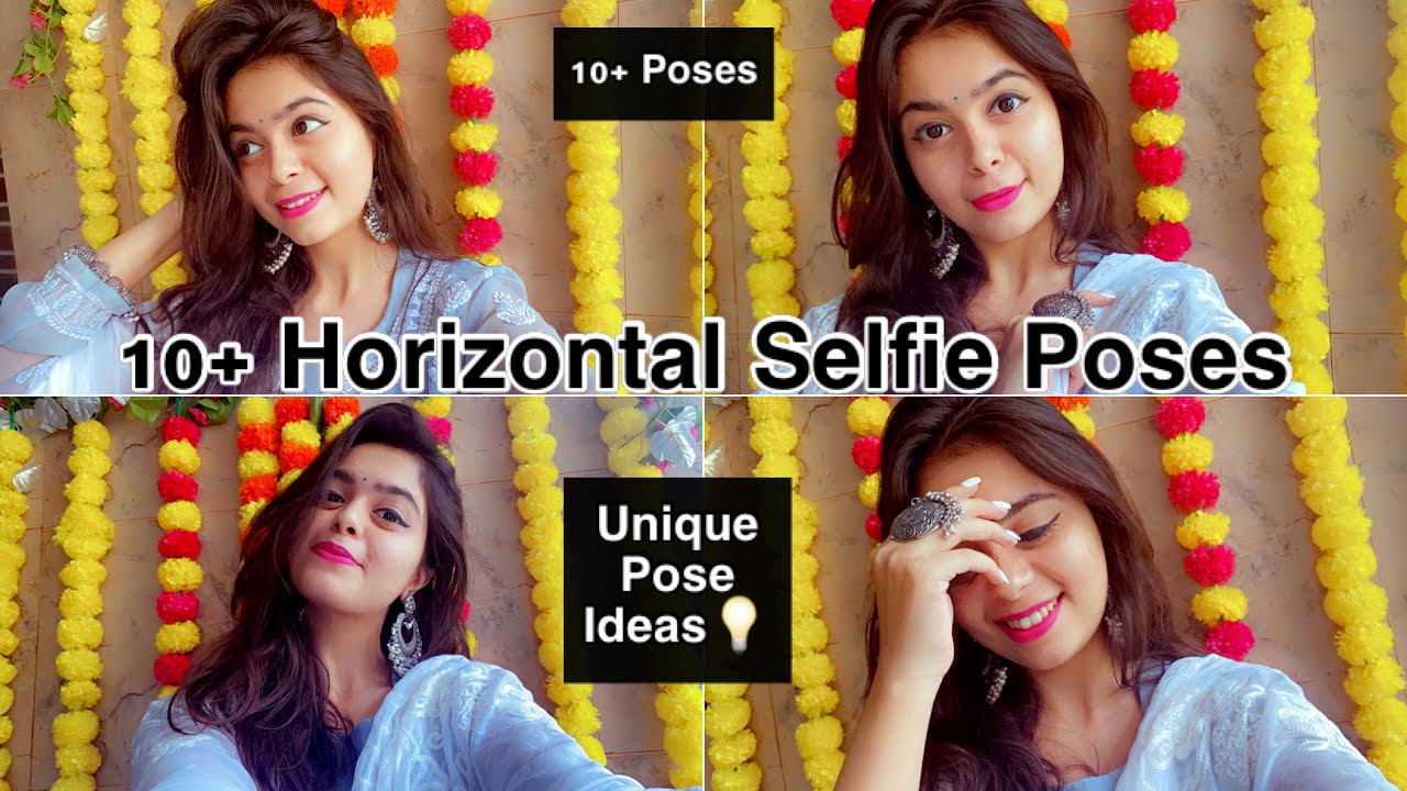 Horizontal Selfie Poses | Unique Pose Ideas💡| Ethnic Wear Edition ...