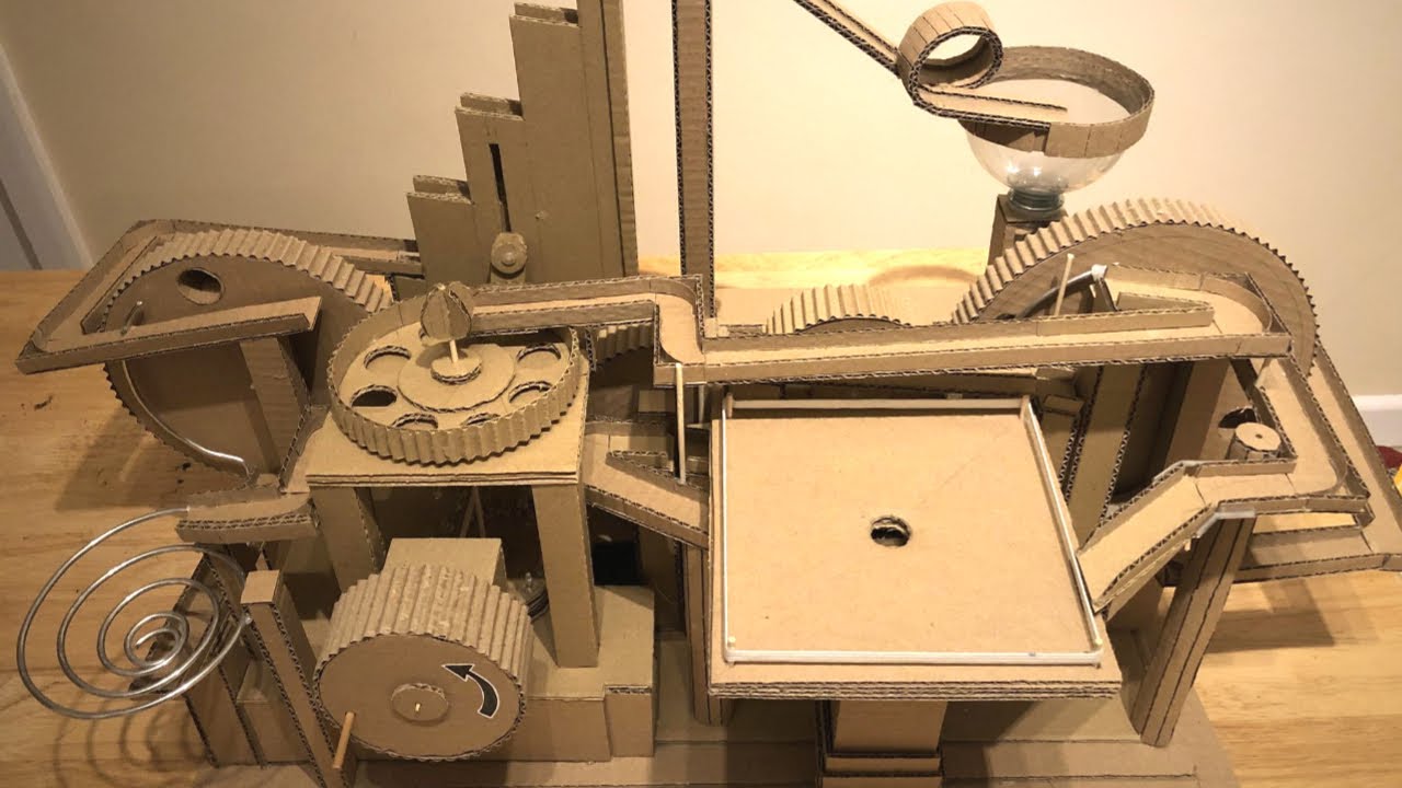 Modular Cardboard Marble Run Machine #14 - YouTube