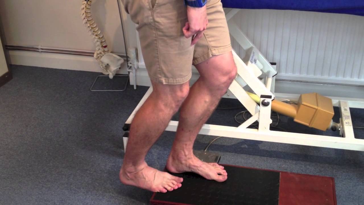 Gastrocnemius stretch on a step - YouTube