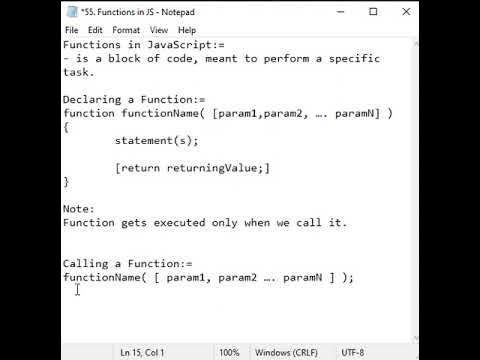 Intro to Functions in JavaScript in One Minute - JavaScript #shorts 55 🚀 - YouTube