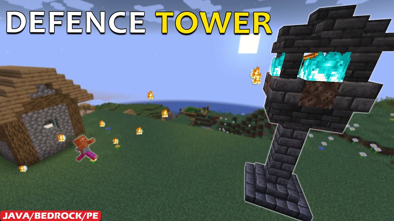 How to Make PROTECTION TOWER Minecraft (Snow Golem Defense Tower) - YouTube