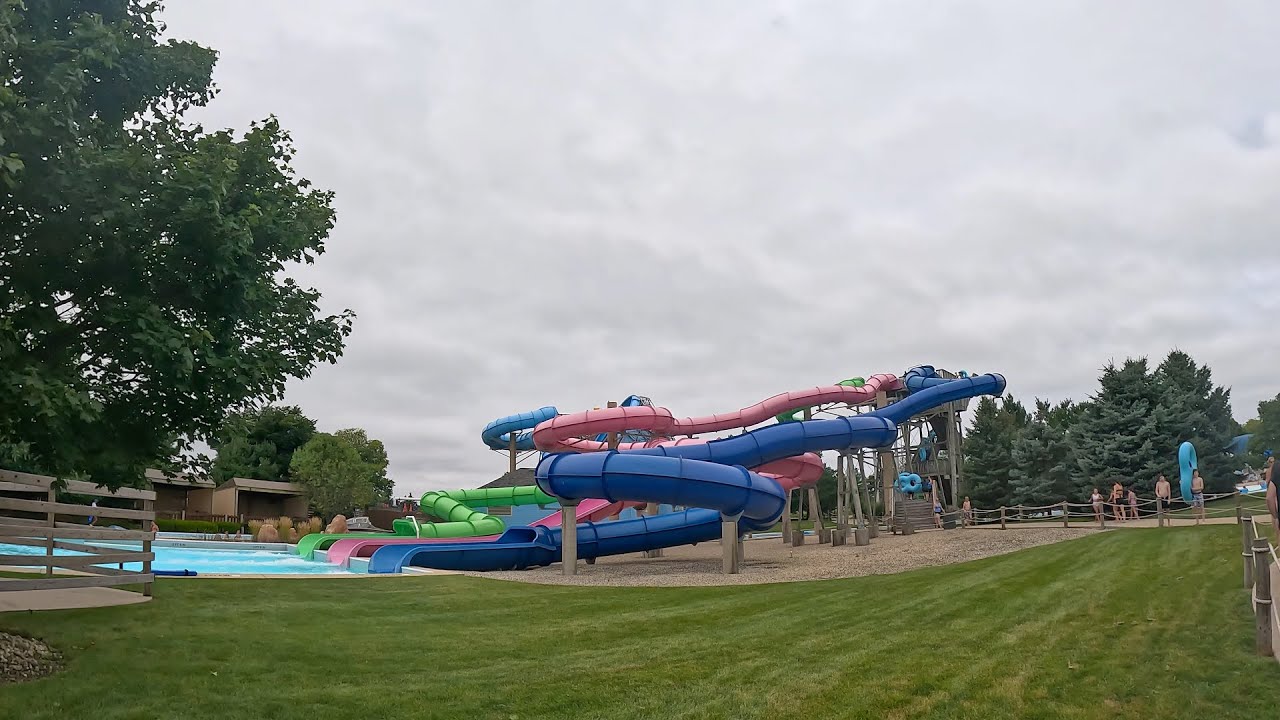 The Three Sisters - Blue Tube Slide | Raging Waves Waterpark - YouTube