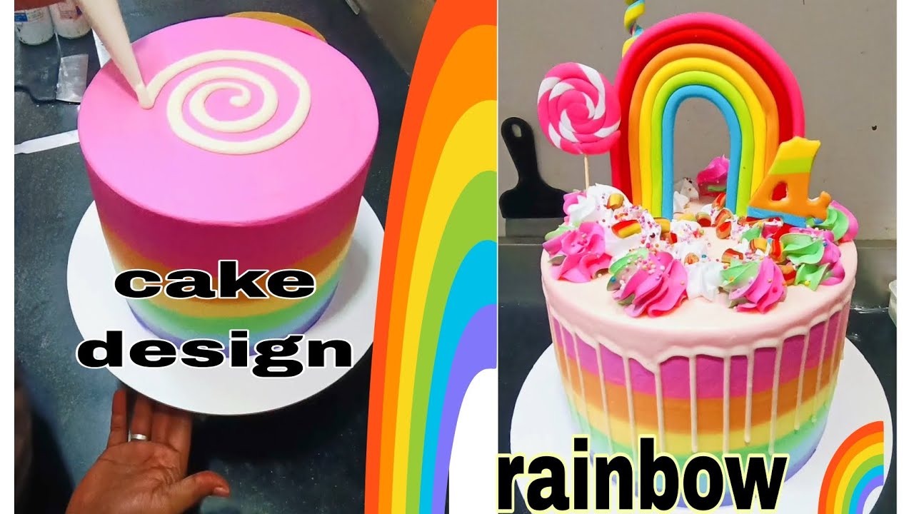 Rainbow Cake Recipe Rainbow Cake Design Rainbow Cake Decorating How To
