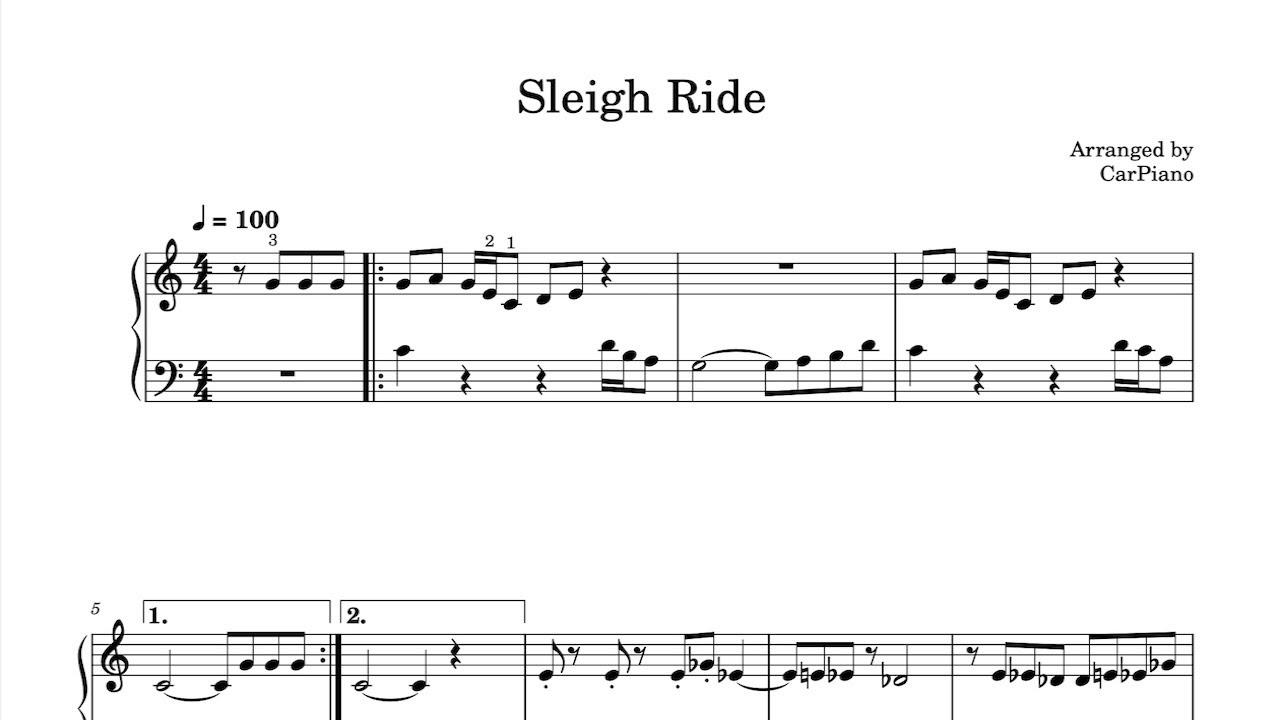 Sleigh Ride (Easy Piano) - YouTube