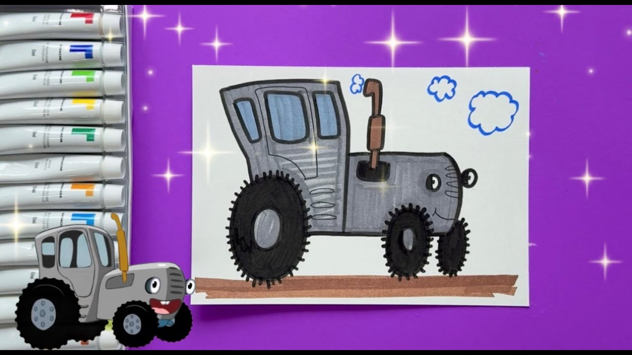 Drawing the Gray Tractor! 🚜 Count the Stickers Challenge! - YouTube