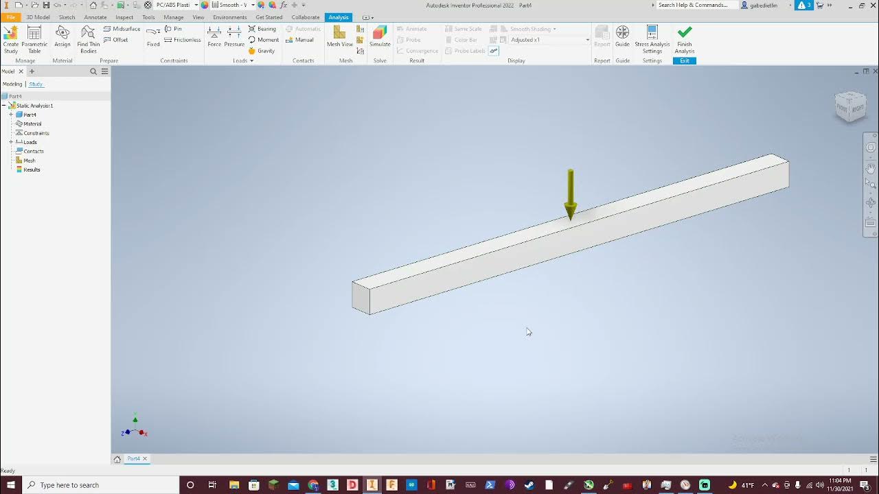 how to simulate stress and force in autodesk inventor - YouTube