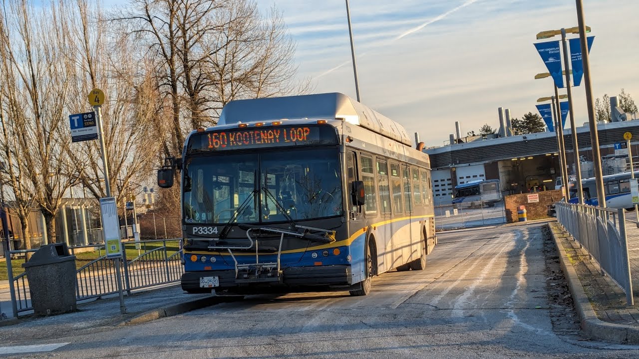 Translink CMBC 3334 on the 160 from Coquitlam Central station to Port ...