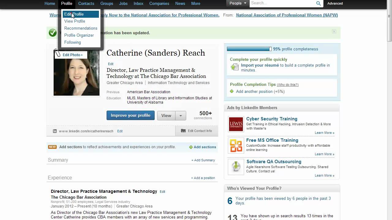 How to... Customize Site/Blog Links in LinkedIn Profile - YouTube