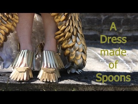 Wearable Art: Dress made of Spoons || Dragon scales DIY || Stephanie ...