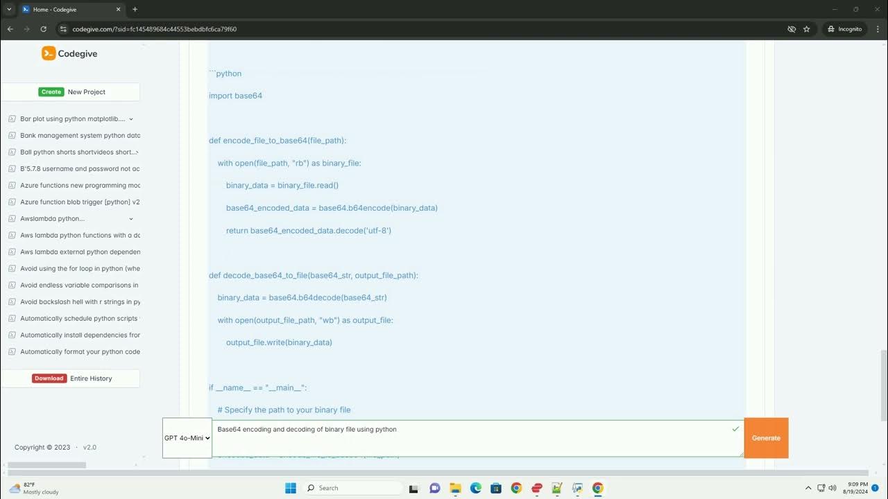 Base64 encoding and decoding of binary file using python - YouTube