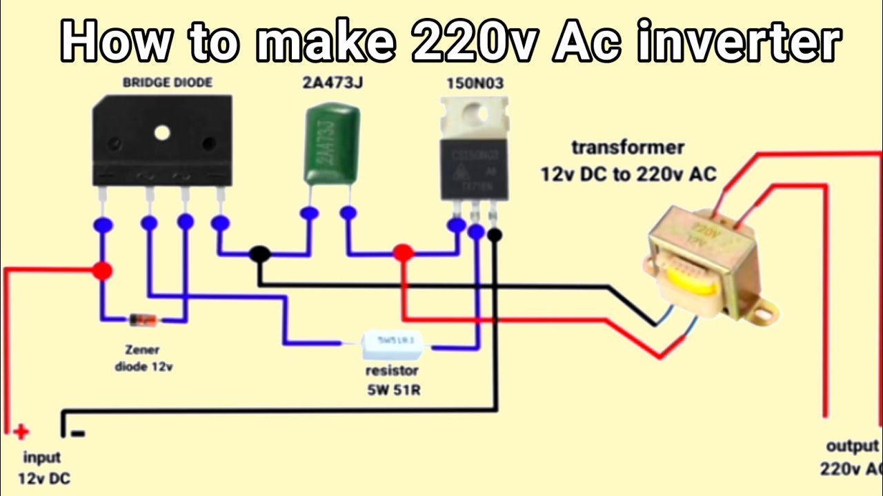 How to make 220v inverter at home||turn diode and MOSFET in to a ...