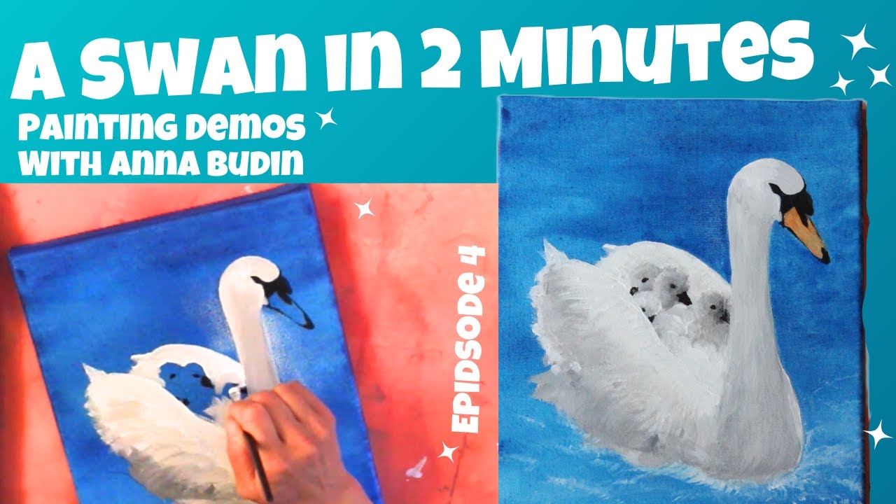 How to paint a swan in acrylic (animal painting time lapse) - YouTube