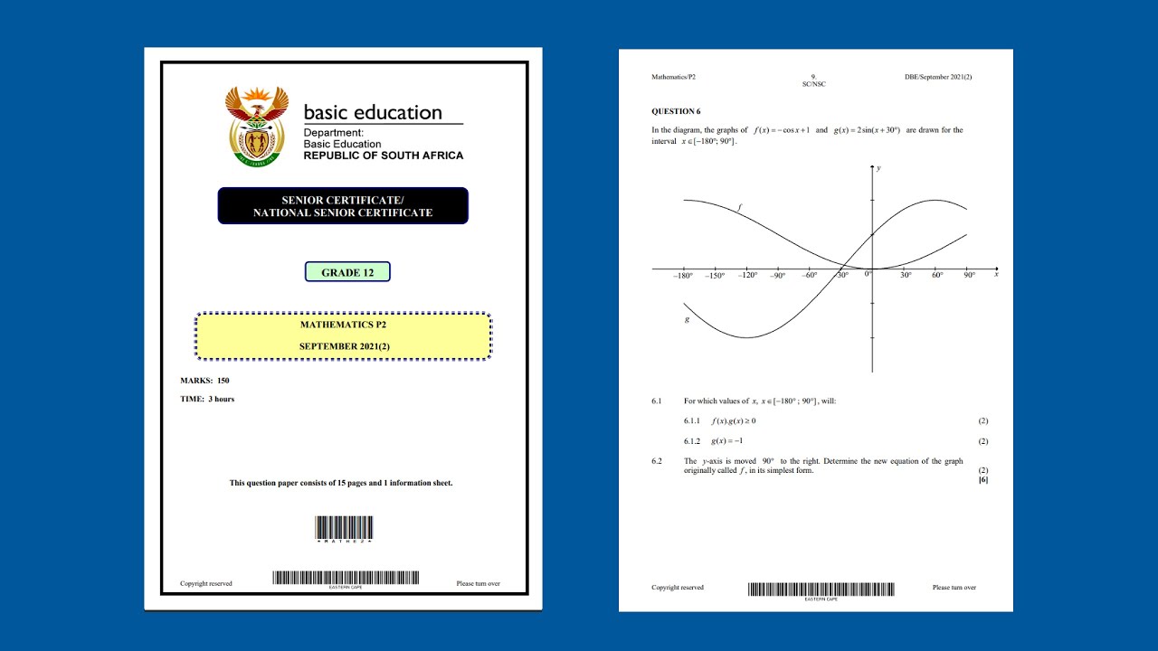 Trig Functions Grade 12 Mathematics P2 September 2021 Trial - YouTube