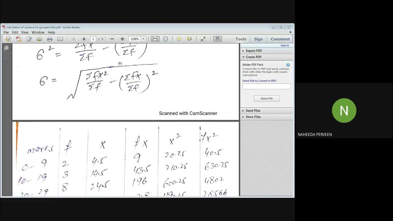 calculation of variance standard deviation and coefficient of variation for grouped data - YouTube