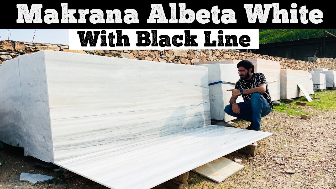 Makrana Albeta White With Single Black Line | Indian White Marble ...