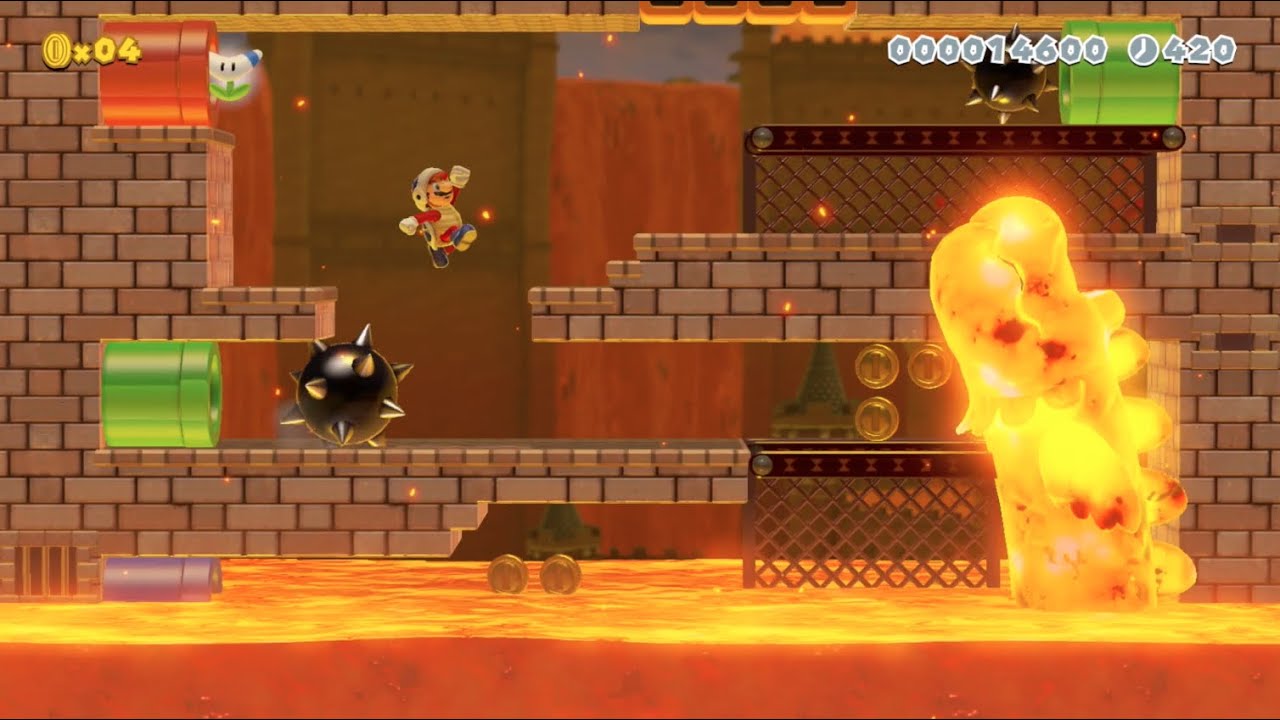 Custom Super Mario 3D World Levels: "Charvaargh's Volcanic Ruins" by ...