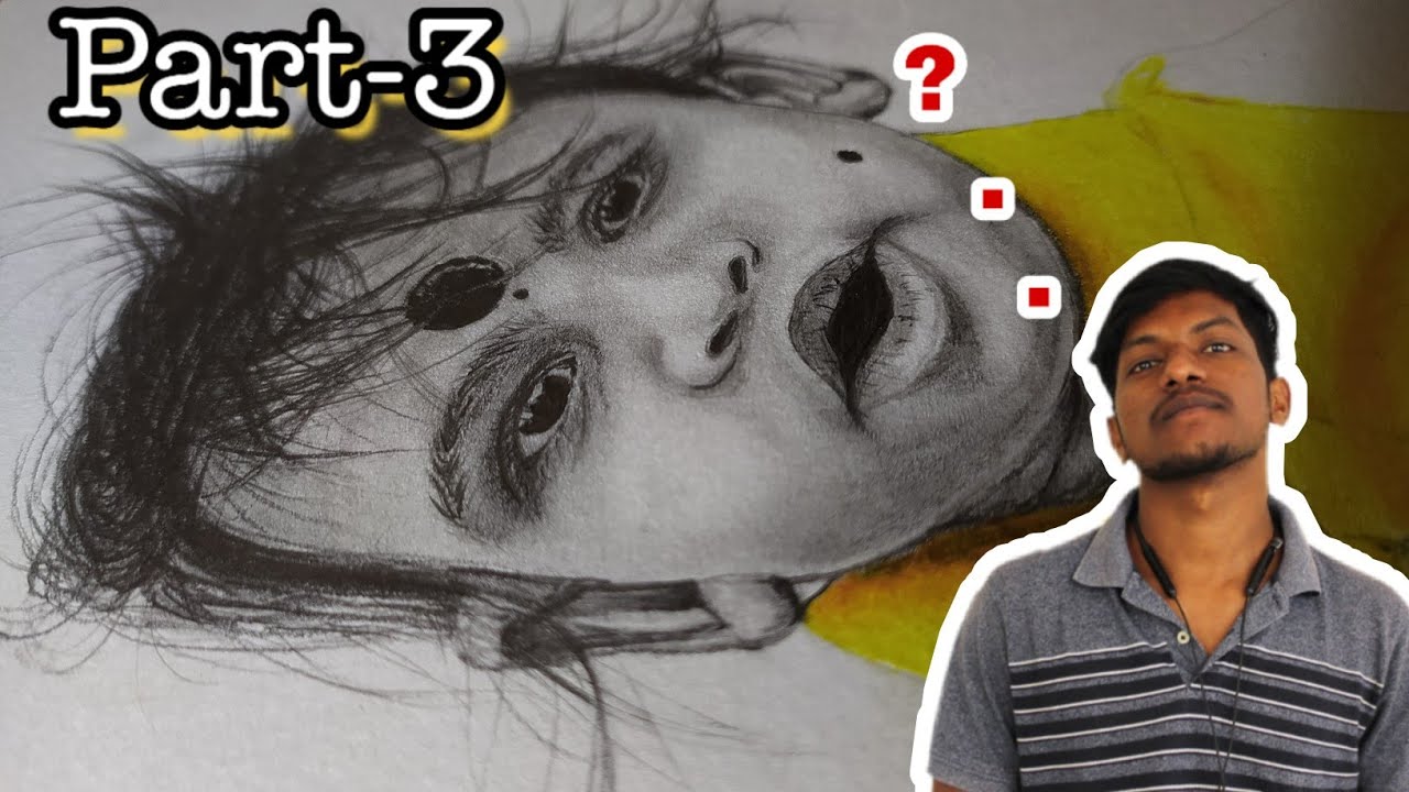 Portrait drawing tutorial for beginners in telugu | Portrait Drawing part 3 | Deekshith challa ...
