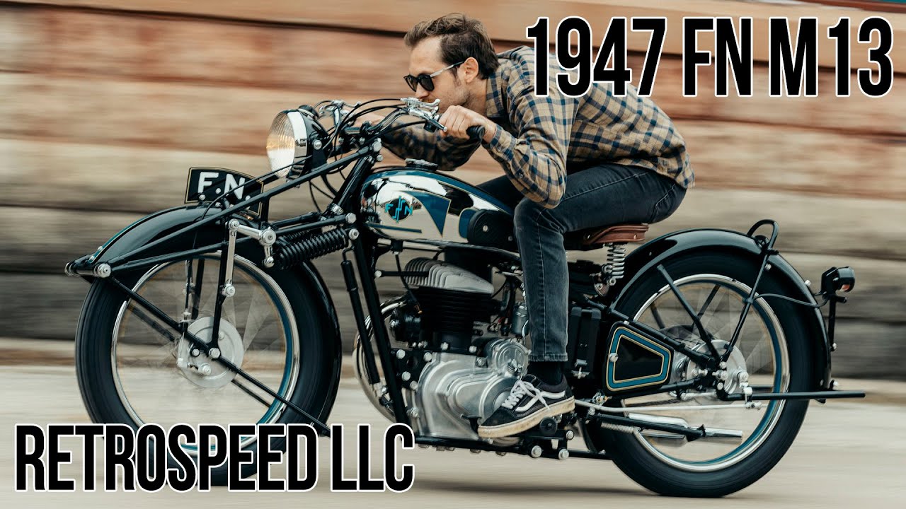 Shooting the RetroSpeed LLC 1947 FN M13 motorcycle restoration - YouTube
