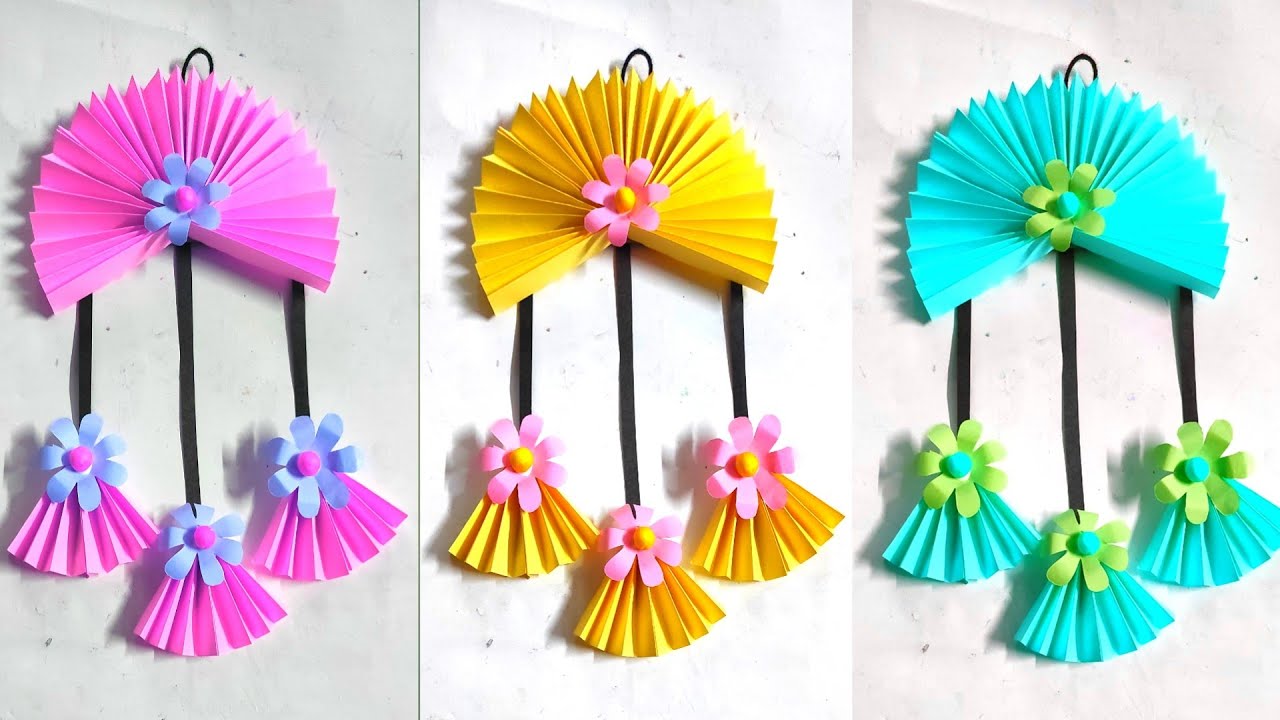 How To Make Beautiful Wall Hanging Craft Idea | Wall Mat For Room ...