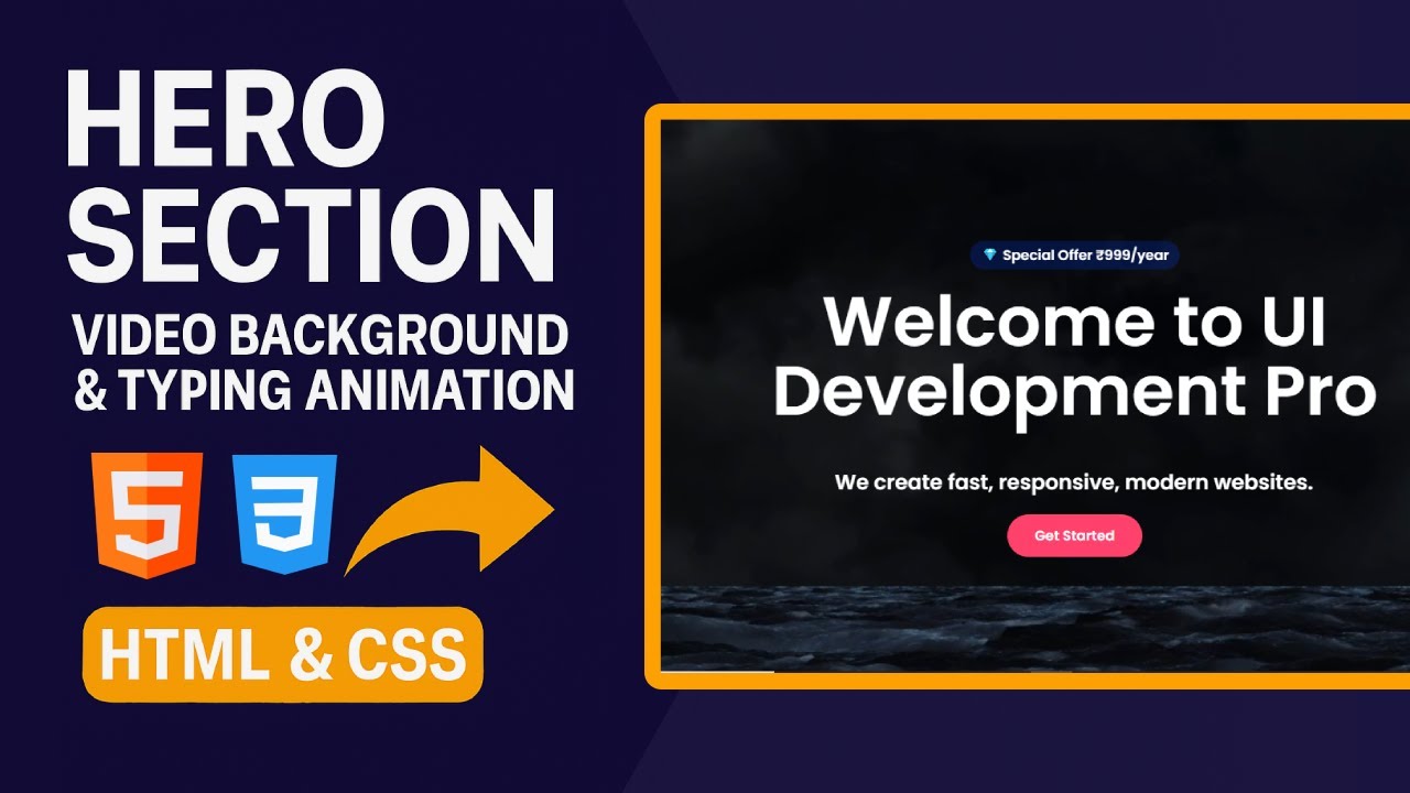 Craft the Perfect Hero Section for Any Website with HTML and CSS! - YouTube