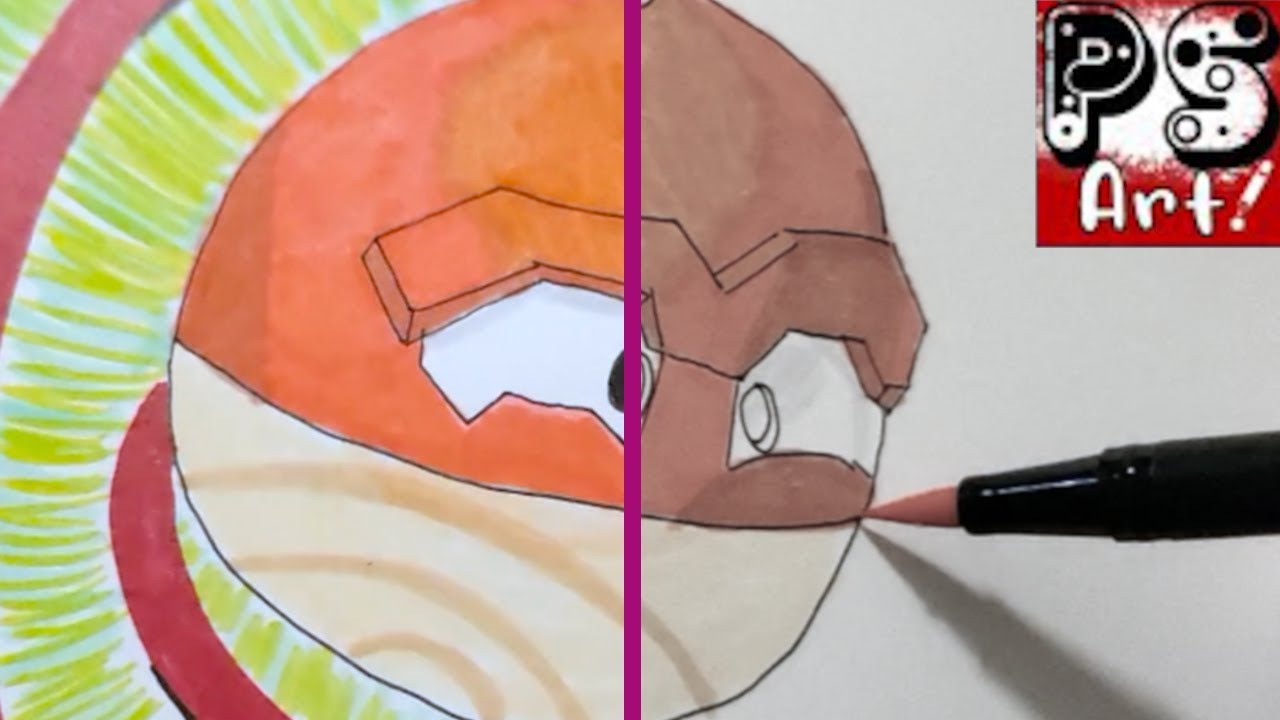 How to Draw Hisuian Voltorb with Markers! | PS Art | Pokemon Legends ...