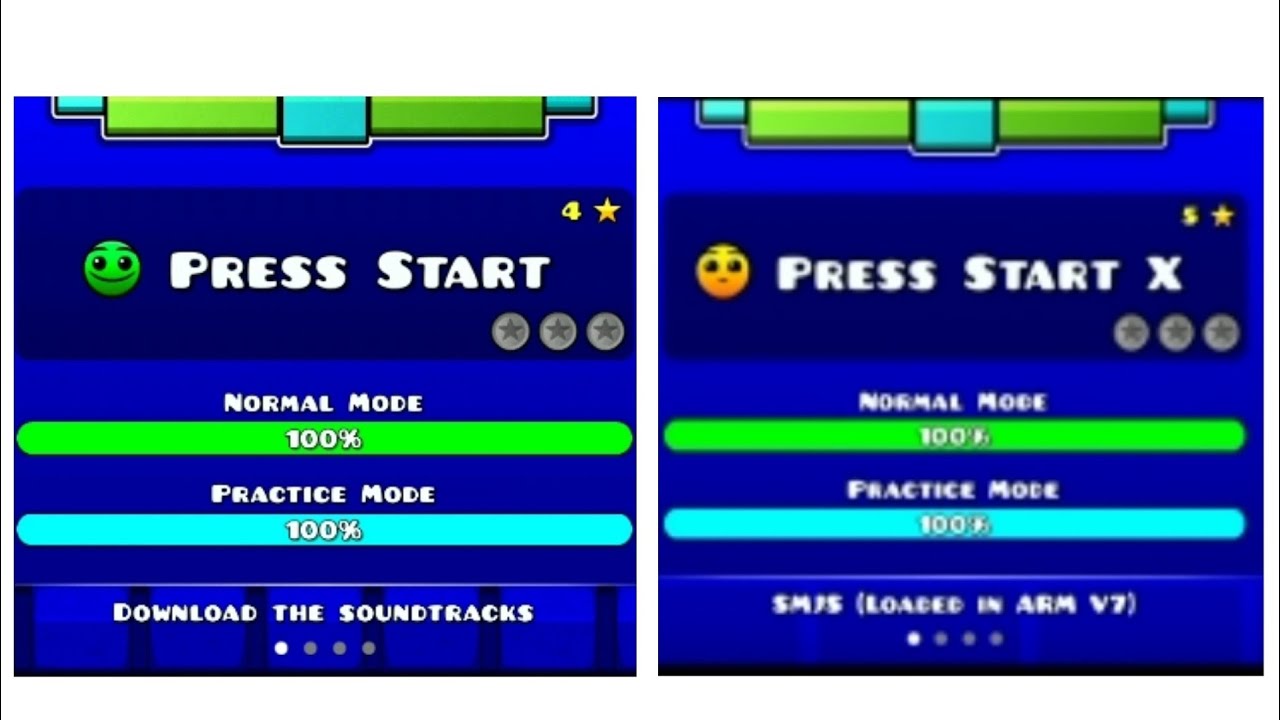 Press start & Press start X geometry dash - YouTube