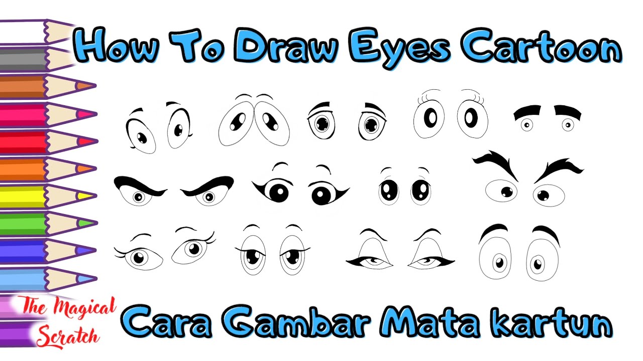 How To Draw Eyes Cartoon | Cara Gambar Mata Kartun - YouTube
