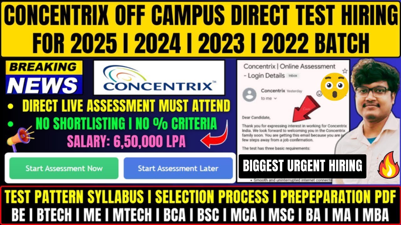 Finally Concentrix Direct Test Hiring | Test is Live Attend | OFF ...