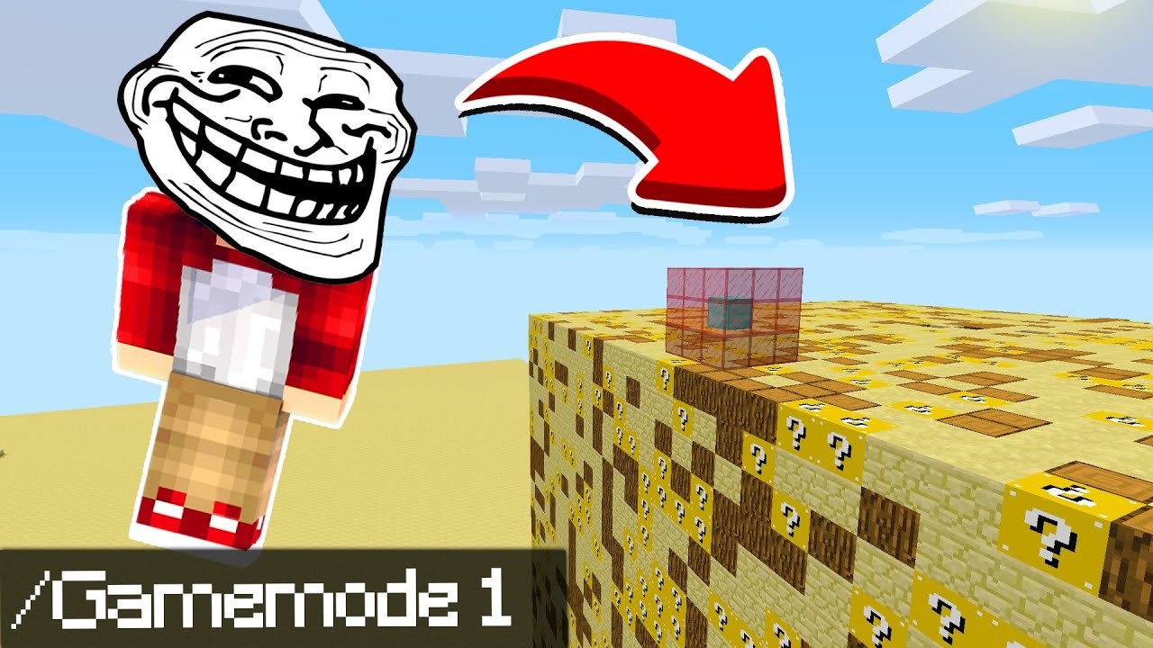 CubÃo De Lucky Block Troll Do Criativo No Minecraft Youtube