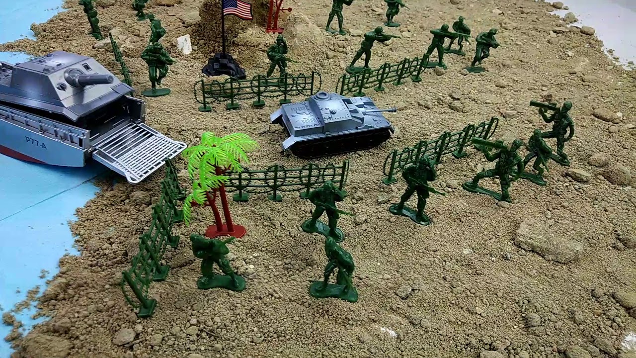 landing craft toy with tanks and army men - YouTube