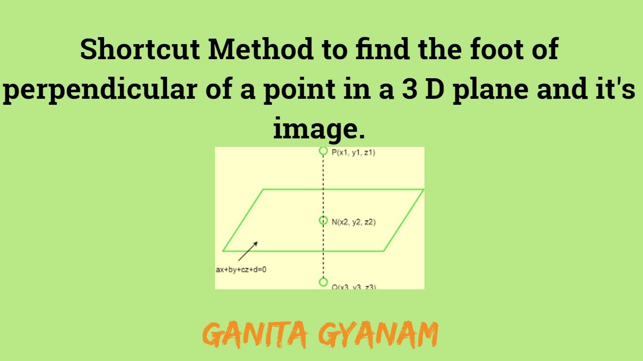 Shortcut for finding foot of perpendicular and image of point in the ...