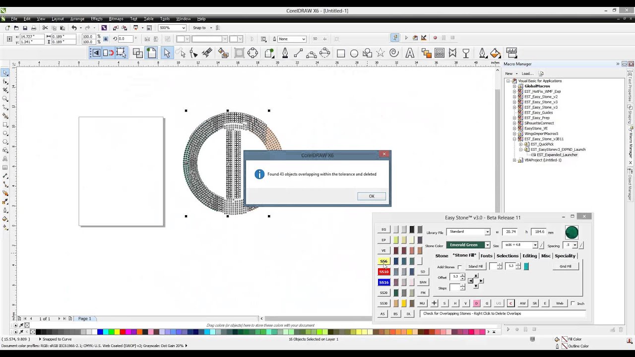 Easy Stone™ CorelDRAW Rhinestone Macro - Creating the Irish Peace ...