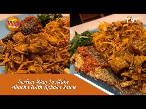 Abacha With Akpaka Sauce And Fried Titus Fish - YouTube