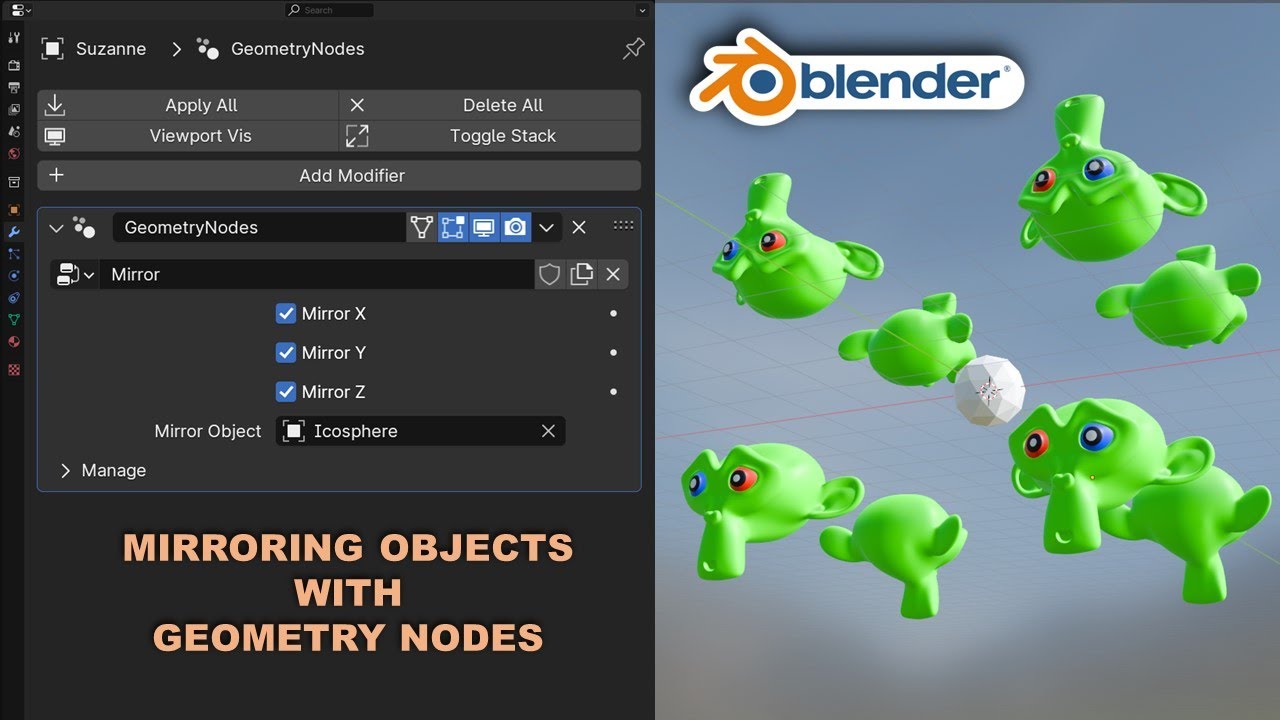 Mirroring Object With Geometry Node Instead Of Modifier Geometry Nodes Tutorial Blender 41