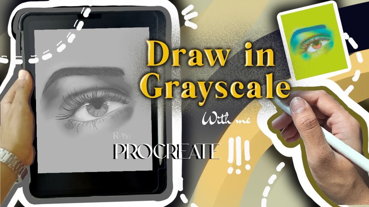 Grayscale Challenge Realistic Eye | Timelapse Video | #procreate # ...