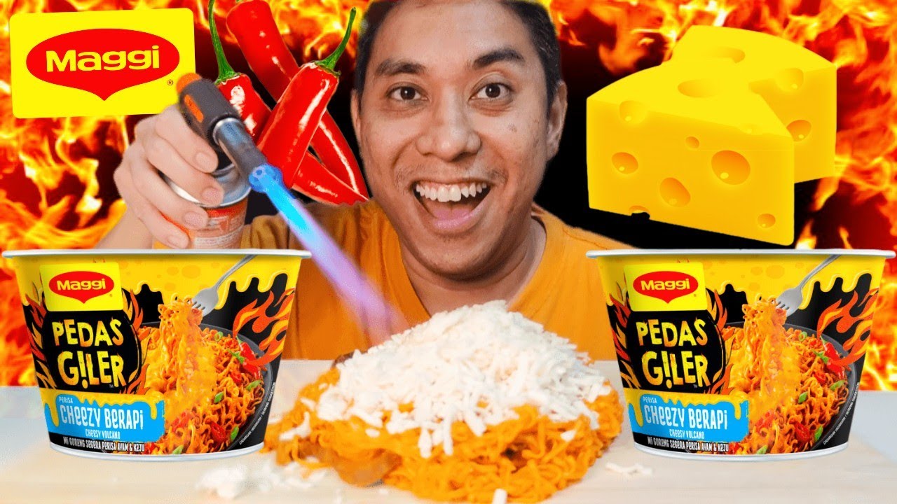 PEDAS GILER! - MAGGI CHEESY BERAPI! Mukbang Asmr Malaysia - YouTube