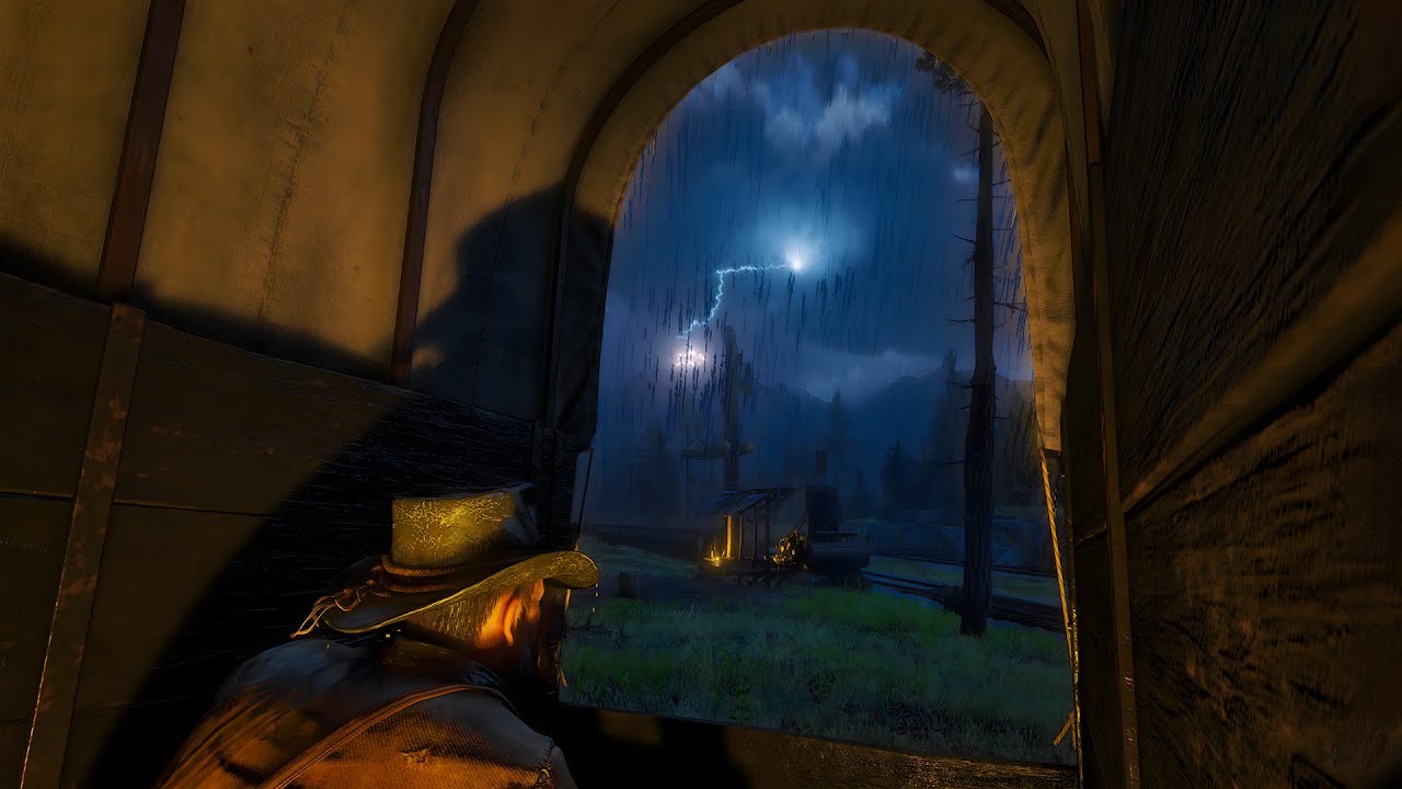 Sitting In The Back Of A Covered Horse-Drawn Carriage, Watching The ...