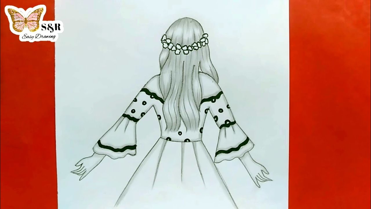Easydrawing|| how to draw a girl backside || pencil sketch ||Easy ...