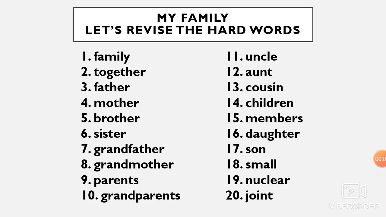 EVS Revision Of Hard Words MY FAMILY YouTube evs-revision-of-hard-words-my-family-youtube