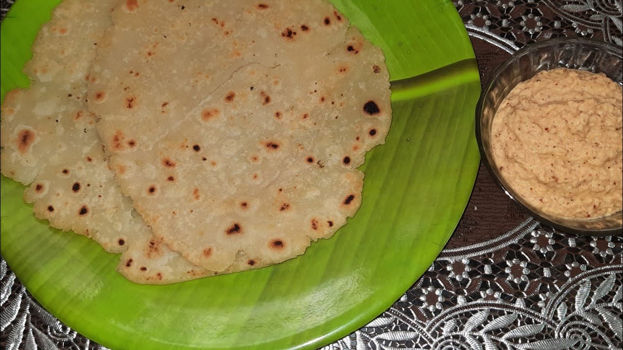 Chawal ki roti recipe - Akki roti - rice flour roti - peanut chutney ...