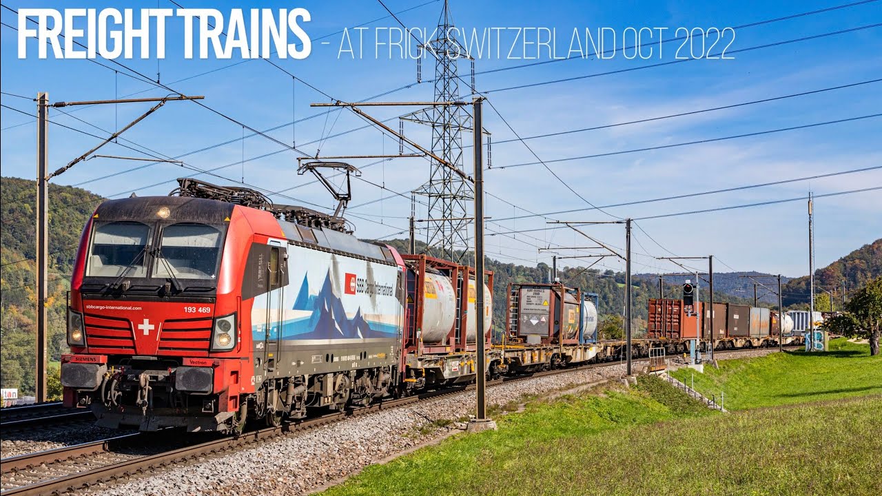 [4K60] Freight Trains / Zugverkehr at Frick (Switzerland) - October ...