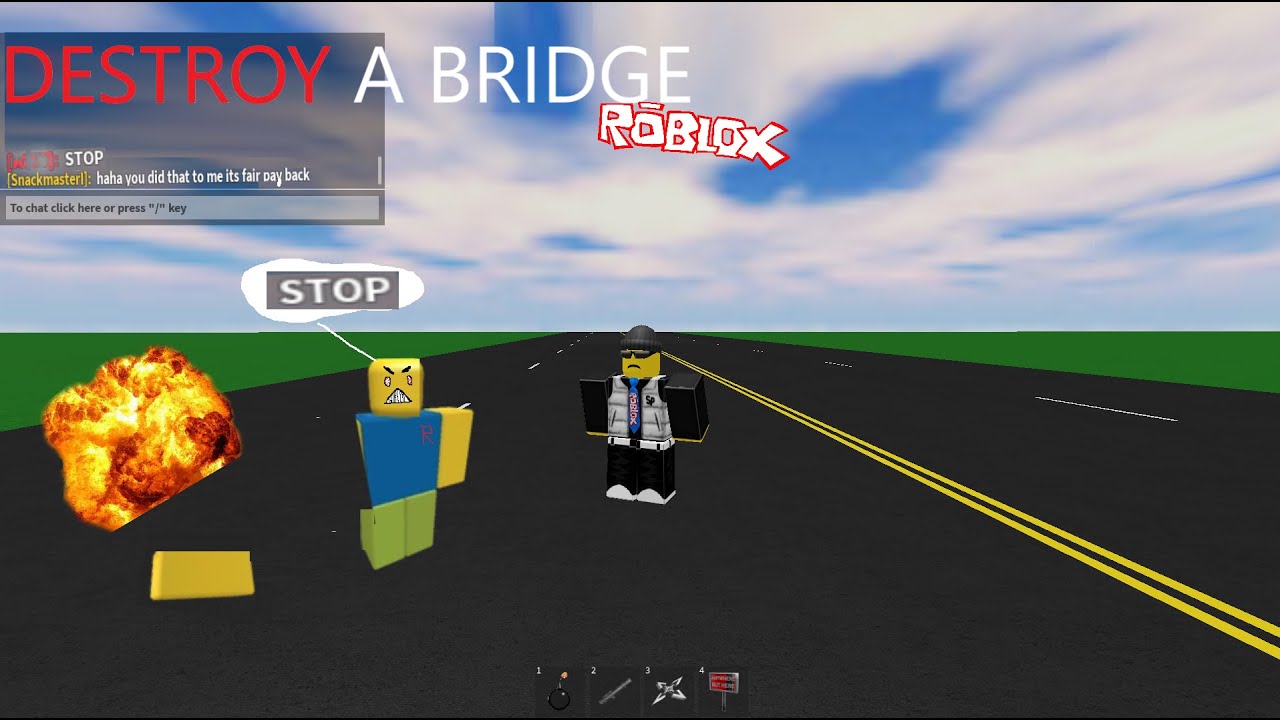 destroy a bridge [ Roblox ] - YouTube