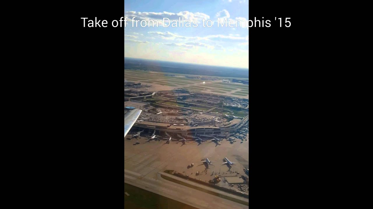 Birds eye view of Dallas Airport from a plane taking off - YouTube