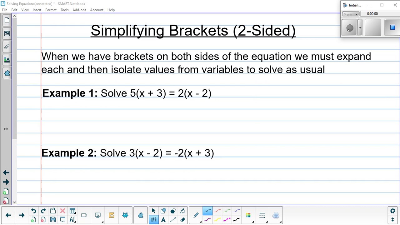 209 - Solving Equations - Multi Step Equations - Brackets On Both Sides ...